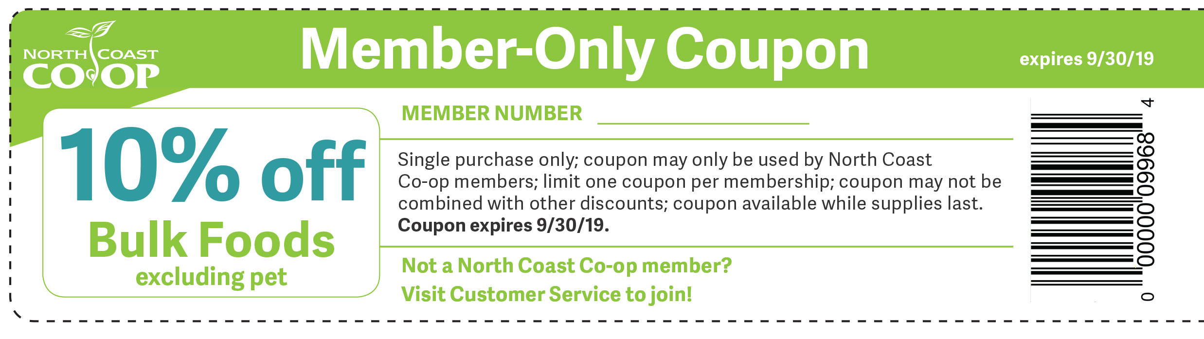 Summer Co-op News Coupon · North Coast Co-op